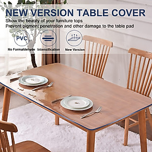Multi-Size 24x48" Clear Table Protector Kitchen Dining Room Wood Furniture Cover Screen Protection Plastic Tablecloth Mat Wipeable Easy Clean Desktop Protective Pad PVC Vinyl Coffee Side Tabletop