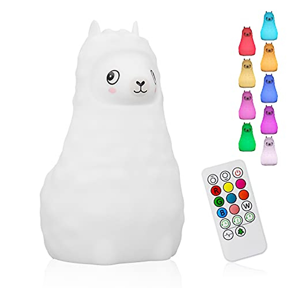 Alpaca Night Light for Kids Desk Lamp, LED Toddler Light Up Bed Room Bedside Dimmable Nursery Night Lamp for Breastfeeding, Rechargeable Baby Light Soft Eye Caring for Teen Girl Boy Baby Shower Gifts