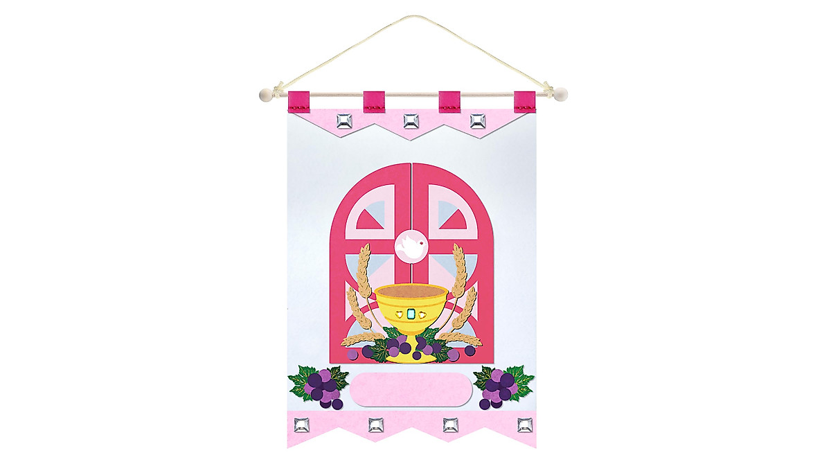 First Communion Banner Kit - Pink DIY Felt Decoration
