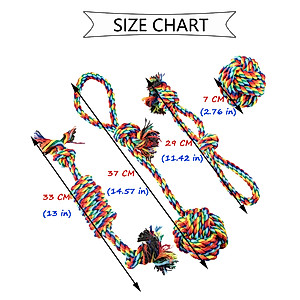 GOGOPETS Dog Chew Toys Rope - Colorful Rope Puppy Chew Toys Washable Cotton Rope Toys Set for Small Dog Puppy Pet（4 Packs/Set）