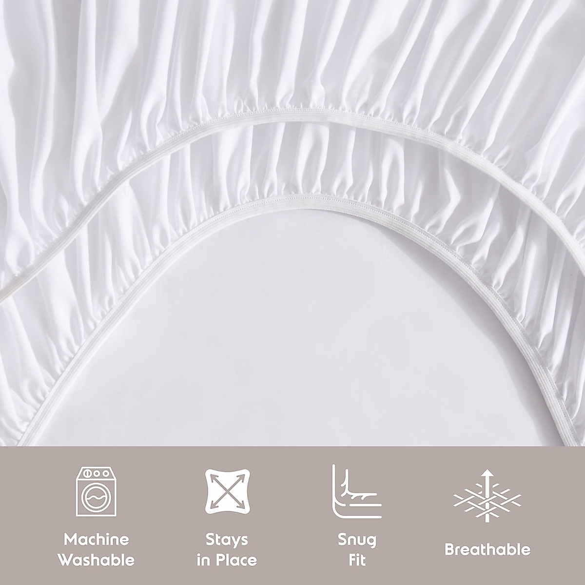 Nestl Full Size Sheet Sets - 4 Piece Full Size Sheets, Deep Pocket, Hotel Luxury, Extra Soft, Breathable and Cooling, White Bed Sheets for Full Size Mattress