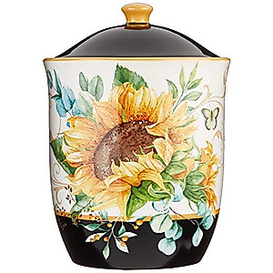 Certified International Sunflower Fields 3 Piece Canister Set, 52 oz, 74 oz, 96 oz. Capacity, Multi Colored