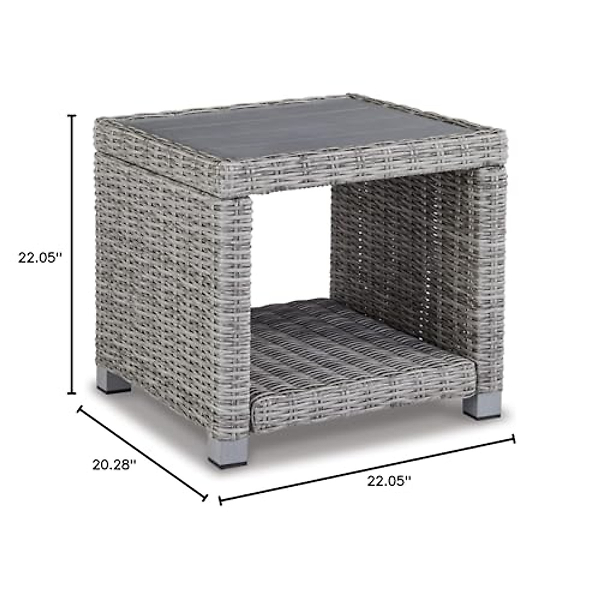 Signature Design by Ashley Naples Beach Casual Outdoor End Table, Light Gray