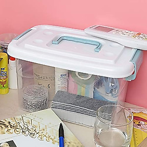 Sosody 5.5 Quart Plastic Clear Storage Bins, Clear Latching Boxes, 6 Packs