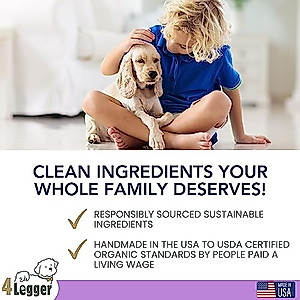 4Legger Organic Dog Shampoo USDA Certified Organic, All Natural Hypoallergenic Dog Shampoo with Oatmeal, Lavender, and Coconut Oil - Organic Oatmeal Shampoo for Dogs - Dog Shampoo for Itchy Skin 16 oz