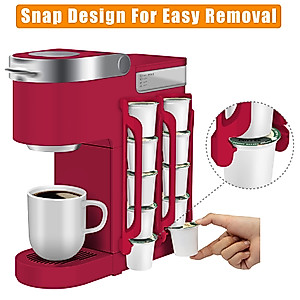 YEMOTTS K Cup Holder for Keurig: Coffee Pod Holder for K-cups - Side Mount K Cup Storage for Small Space - 2 Rows for 10 Kcups Black