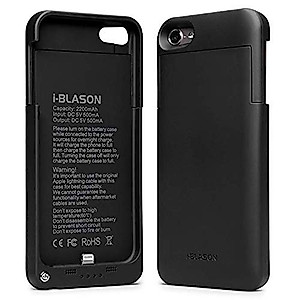 i-Blason Battery Case Designed for iPod Touch 7/6/5, 2200mAh Portable Charging Rechargeable Extended Battery Slider Case for iPod Touch 5th/6th/7th Generation, Black