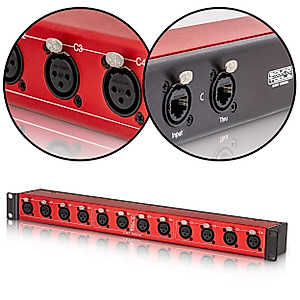 CAT Rack Female - Female XLR Stage Box with Audio Over Shielded CAT Cable. Send 12 Channels of Audio, DMX, Clear-Com or AES.