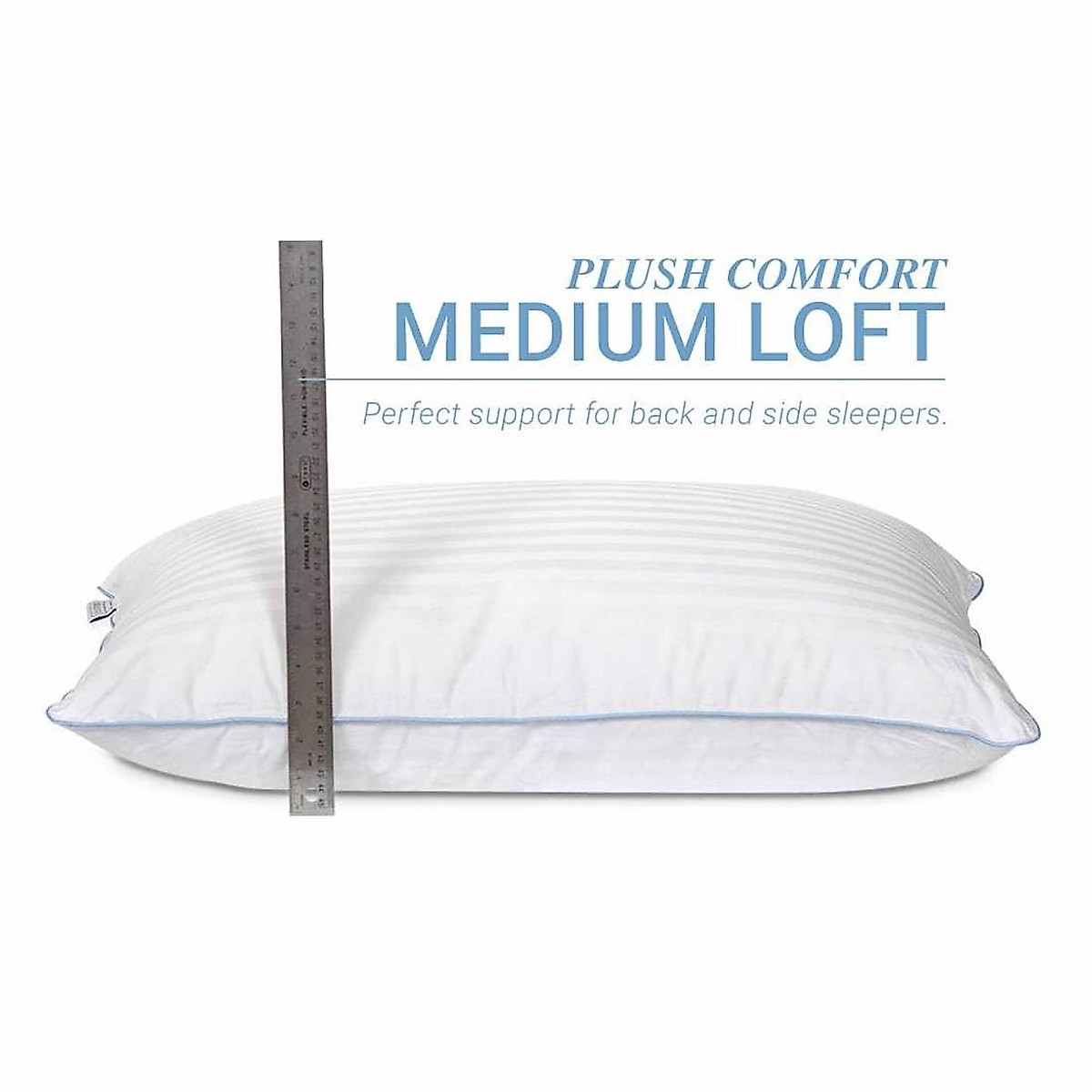eLuxurySupply 2-Pack Premium Bed Pillows - Medium Density and Medium Loft Ideal for Back and Side Sleepers - 100% Cotton Casing - 20"X28" Standard/Queen Size