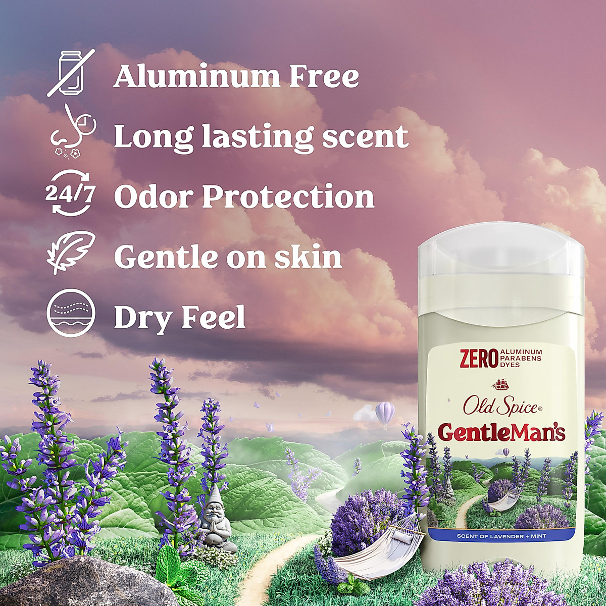 Old Spice Men's Deodorant Aluminum Free Lavender & Mint, 3.0oz (Pack of 3)