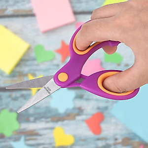 5" School Pack of Kids Scissors Bulk Set for Student With Soft Comfort-Grip Handles, 36 Packs