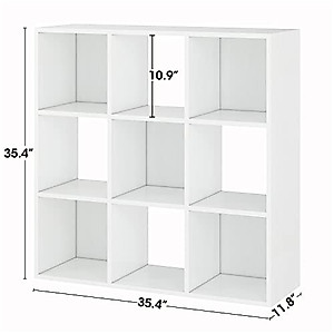 WAHEY Bookcase, 9 Cube Open Storage Organizer Display Bookshelf, HOFB009