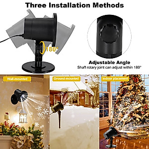 Christmas Snowflake Projector Lights, Waterproof Indoor Outdoor Snowfall Projection Lights for Christmas Theme Party, Holiday, Home Birthday Party, Home Garden Decoration