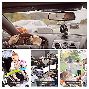 AJOYEUX Battery Operated Clip on Oscillating Fan - Max 40 Hours of Battery Life