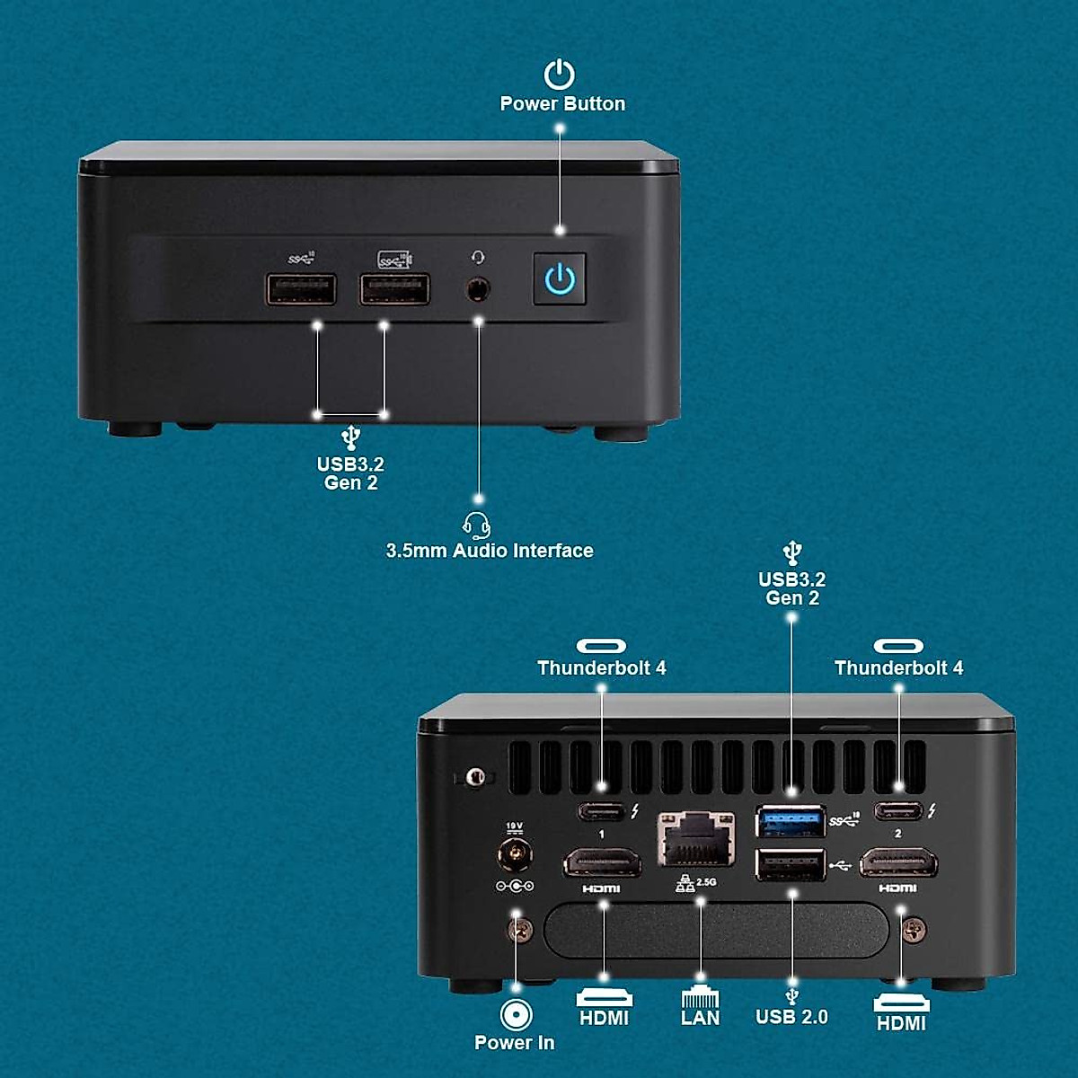 Intel NUC 12 NUC12WSHi7 Wall Street Canyon Mini Computer,12th Gen Intel Core i7-1260P,12 Processor Cores (4P+8E), 16 Threads, Intel Iris Xe Graphics,Windows11 Pro(Tall,16G RAM+512G SSD)