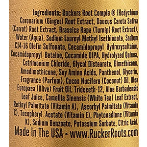 Rucker Roots Smoothing Sulfate Free Shampoo |Ginger, Turnip, Carrot Root Oils| For All Hair Types| Gentle Cleanser| Shea Butter| Argan Oil| Cocoa Seed Butter| Antioxidants