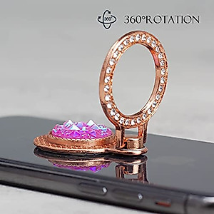[2 Packs] Gemstones Glitter Bling Bling Phone Ring Holder, Sparkle Phone Ring Grip Artificial Diamond Stand,Rhinestone Cell Finger Ring for Phones,Pad