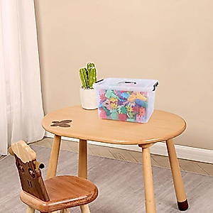 EudokkyNA 10 L Clear Storage Bins with Lids, Plastic Latch Boxes Containers Set of 6