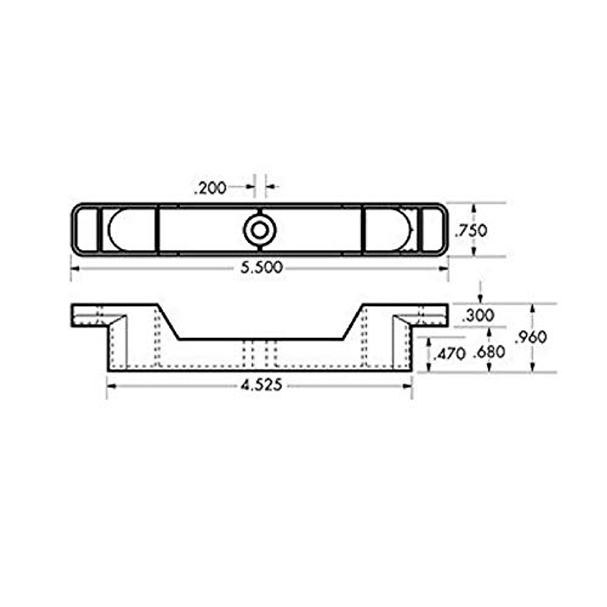 False Front Cabinet Clips 4-1/2" - Fake Drawer Clips/False Drawer Front Clips - 2 Sets 4 Clips