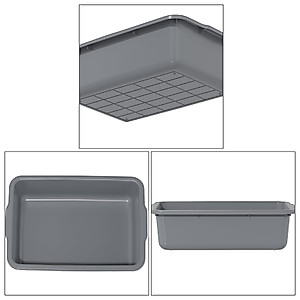 Melontray 32 L Large Commercial Bus Box, 4 Pack Plastic Bus Tubs for Restaurant, Gray