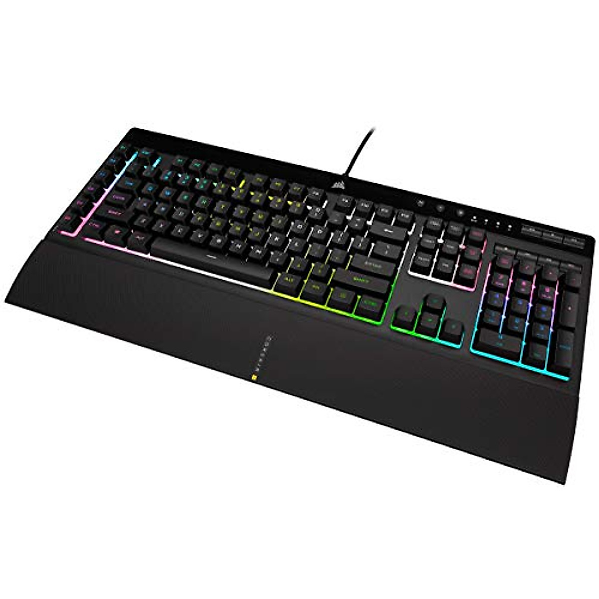 Corsair K55 RGB PRO XT - Dynamic Per-Key RGB Backlighting - Six Macro Keys with Elgato Stream Deck Software Integration-IP42 Dust and Spill-Resistant-Detachable Palm Rest-Media and Volume Keys-Black