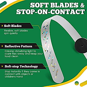 2 PCS Fly Fans, Fly Fan for Tables, Table Fan Outdoor Indoor Keep Flies Away, Table Top Food Fan for Picnic Patio Camping Home