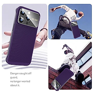 SARAYO Electroplating Heat Dissipation Phone Case for iPhone 14 13 12 Plus Pro Max,New Heat Dissipation Plating Fine Hole Protector Phone Case,Large Window Frameless Mobile Cover (12 pro max, Black)