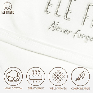 ELE Friend Newborn gift set 0-6 months – Unisex clothes for Newborn, Unisex baby gift set, Gift basket includes Cute Soft white Elephant Plush Doll, Thank You Card and giftbox (baby blue)