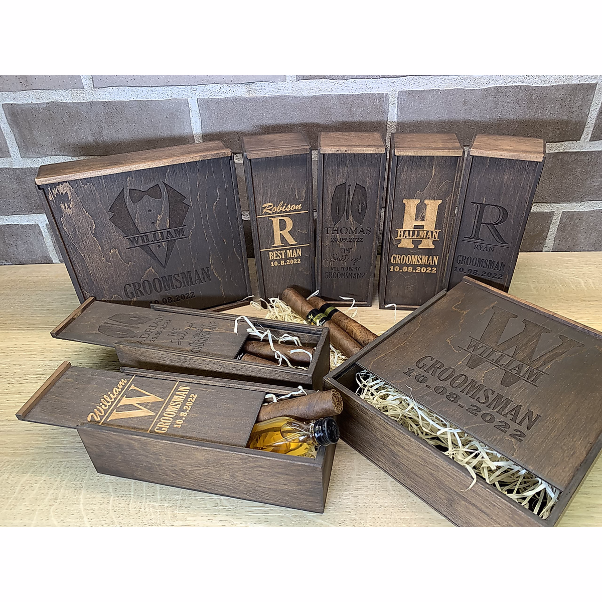 Personalizable Groomsmen Gift Box, Groomsmen Proposal, Best Man Proposal, Father of Bride Gift, Cigar Gift Box, Father of Groom Gift, Keepsake box