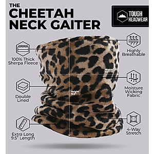 Tough Headwear Neck Warmer - Fleece Neck Gaiter, Winter Face Cover & Ski Scarf - Neck Cover for Men & Women for Cold Weather