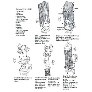 YML 3-Level Clear Plastic Dwarf Hamster Mice Cage with Ball on Top, Blue
