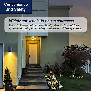 FLSNT Dusk to Dawn Outdoor Sensor ST19 LED Light Bulb, 7W (60W Eqv.), 800LM,Vintage Filament E26 Base, Auto On/Off Photocell Automatic for Energy-Efficient Outdoor Lighting, 2700K Soft White, 4 Pack