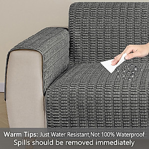 Muamar Couch Arm Covers Chair Arm Covers, Non Slip Sofa Arm Covers, Armrest Covers for Sofa, Furniture Covers Couch Protector Set of 2pcs (26x26inch, Dark Grey)