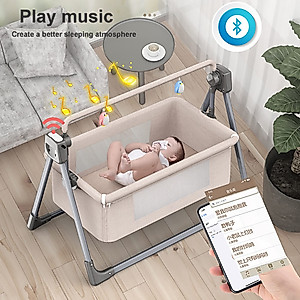 Electric Baby Swing,baby rocker,Rocking Chair Electric Cradle Baby Swing Bed,Adjustable Bedside Cribs,Automatic Rocking Recliner Crib Basket, Baby Safe Bed,Best Baby Bed For Infant Newborn Unisex