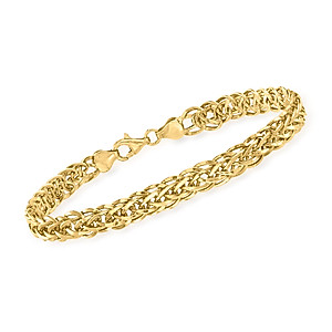Ross-Simons 18kt Yellow Gold Wheat-Link Bracelet. 7 inches