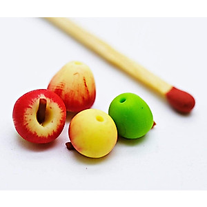 20 Mix Apple Fruit Red Green Gala Jazz Small Size 0.7 Dollhouse Miniatures Food Kitchen Docoration