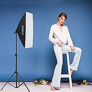 Andoer Studio Photography Light kit Softbox Lighting Set with 85W 2800K-5700K Bi-Color Temperature LED Light * 2 + 50x70cm Softbox * 2 + 2M Light Stand * 2 + Remote Control * 2 + Carry Bag * 1
