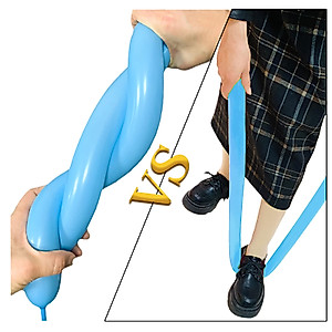 Light Blue Long Balloons for Balloon Animals, Baby Light Blue 260 Balloons Shiny Thick Latex 100 Pack, 260 Balloons Blue for Birthday Boy'S Baby Shower.Blue Magic Modelling Twisting Balloons.