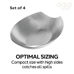 OGGI Spooner Stainless Steel Spoon Rest - Set of 4 - Holds Kitchen Utensils for Mess Free Cooking, Great Spoon Rest for Kitchen Counter, Stove Top, or Coffee Station; Kitchen Accessories, Utensil Rest