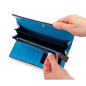 Mauzari Geneva Women's Tooled Leather Wallet (Copper Highlights)