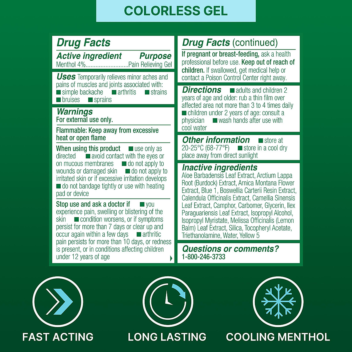 Biofreeze 11827 Roll-On Pain-Relieving Gel, 3 FL oz, Colorless Topical, Backache, Strains, Bruises, & Sprains