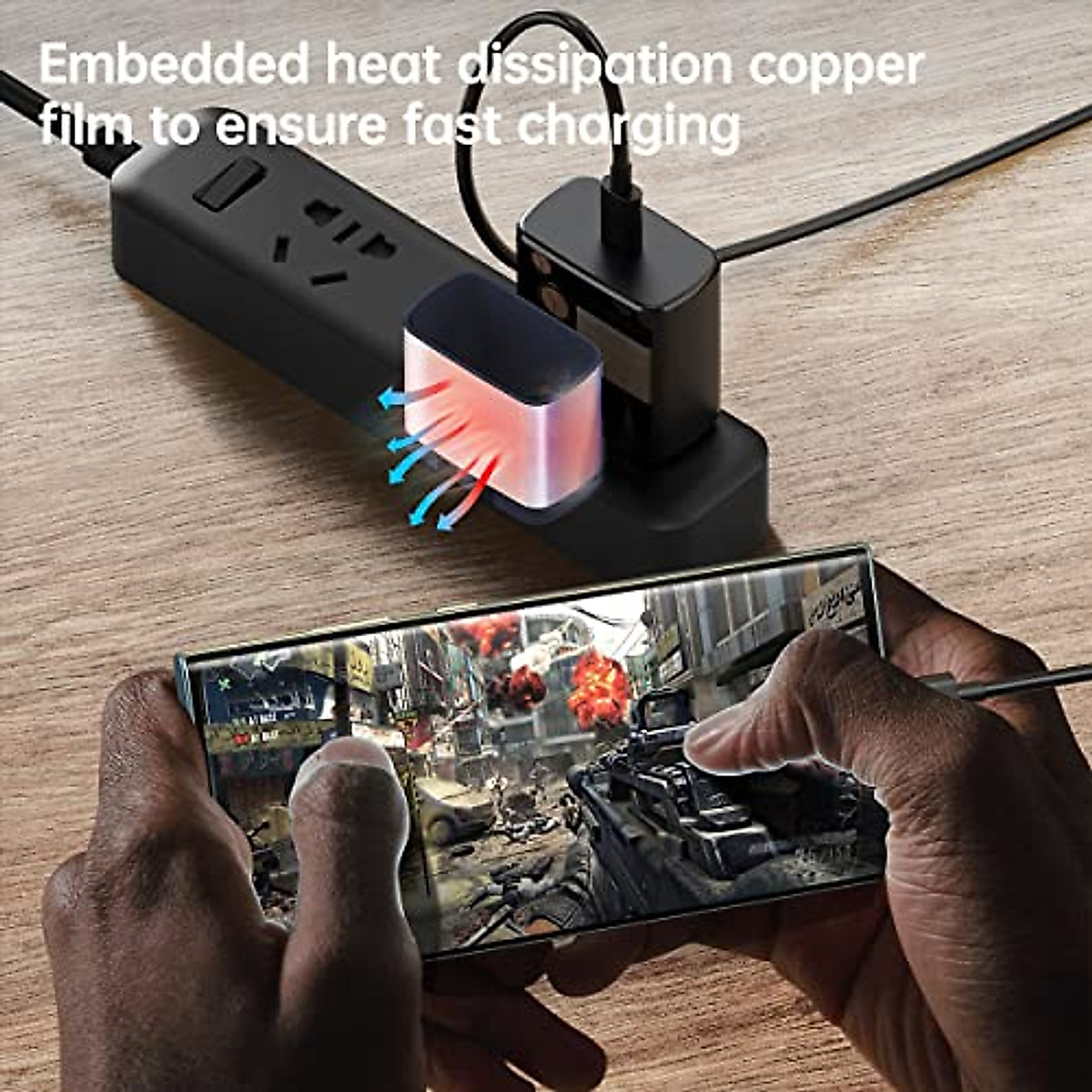 for Samsung Super Fast Charger USB Type C 45W Charging Block PD PPS for Samsung Galaxy S23 S22 Ultra Plus S20 Note 10 Tab S8 Ultra Plus S7 Fe S21 A53 A52 Z Fold Flip 3 5G 6.6ft 100W USB-C Cable Black