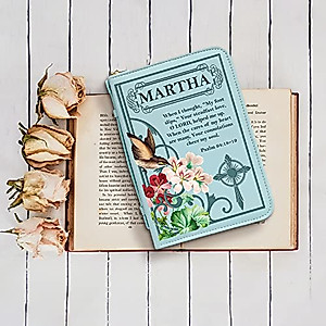 9.6x6.6 Inch Personalized Bible Cover, Custom Bible Cover – Personalized Leatherette Bible Cover and Carrying Case with Handle, Womens Bible Case - Teal (Design 5)