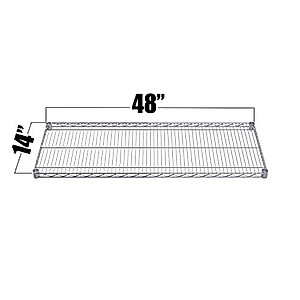 Regal Altair 14" x 48" Chrome Wire Shelving |Pack of 2 Shelves| Heavy Duty NSF Storage Shelves