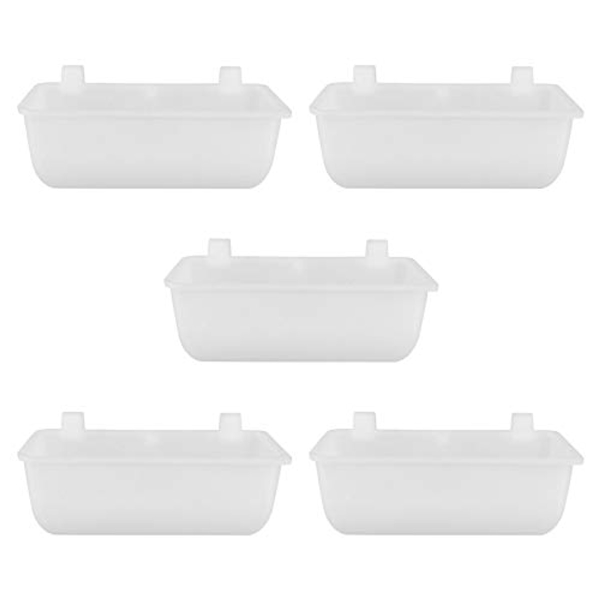 Hemoton 5PCS Bird Feeder Bird Food Feeding Cup Pet Bird Waterer Plastic Water Feeder Hanging Bowl for Poultry Parrot Pigeon Cage