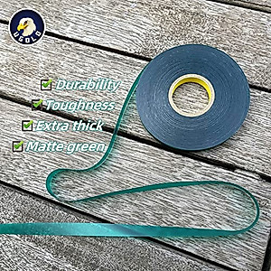 Ugold 8mil Extra Thick 150 Feet x 1/2'' Stretch Plant Tie Tape, Garden Tie Tape for Planting and Grafting, Plant Ribbon for Tomatoes, Grapes and Trees, Green Tie Tape, Garden Stake for Vinyard