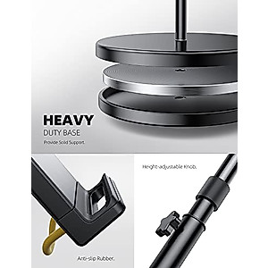 Lamicall Tablet Floor Stand - Gooseneck Swivel Holder Mount with Adjustable Height & 10.6lb Stable Base, Compatible iPad Mini Air Pro 12.9/9.7, Galaxy Tab, Kindle, Cell Phones (4.7''-13'')