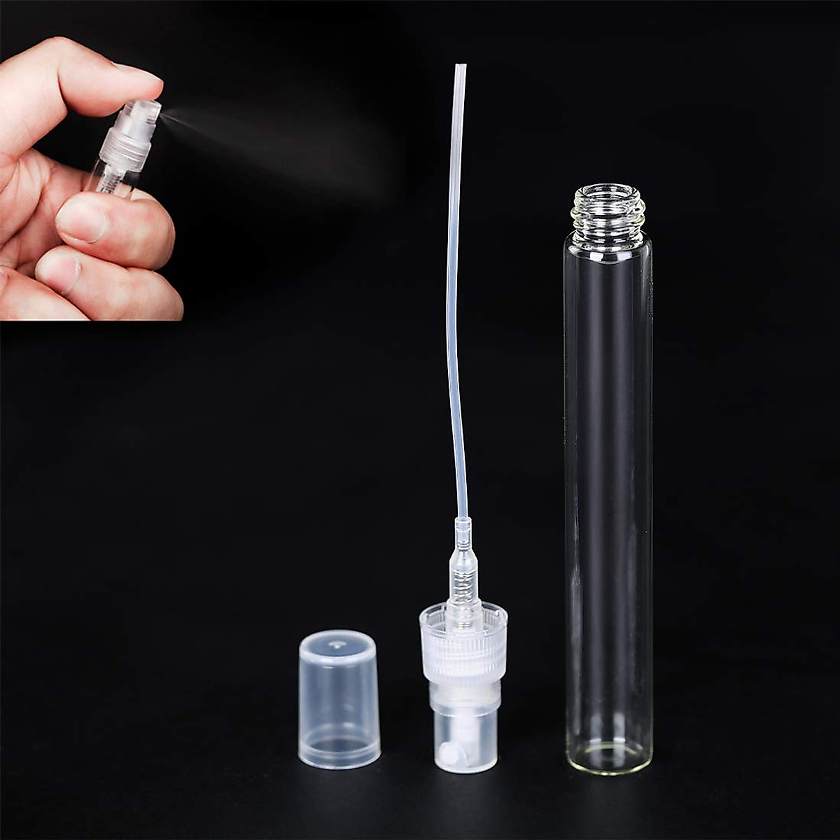 30Pcs 10ml/0.34 Oz Portable Refillable Clear Glass Empty Sprayer Perfume Bottles Cosmetic Atomizers Spray Bottle Container for Travel Party Must Makeup Tool (30Pcs 10ml Clear Glass Perfume Bottles)