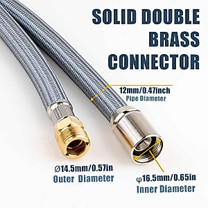 Faucet Hose for American Standard M922367-007220A, American Standard Kitchen Faucet Parts, Kitchen Sink Sprayer Supply Lines Pull Down Faucet Hose Replacement, Brass Adapter, 59”