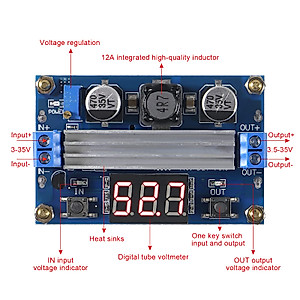 Coliao 3pcs LTC1871 DC-DC Step Up Booster Converter 3-35VDC to 3.5-35VDC 100W High Power Output with LED Voltmeter DC-DC Step Up Module Power Supply Voltage Regulator